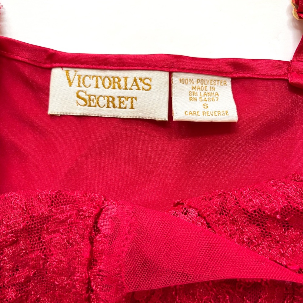 Vintage Victoria’s Secret Gold Label Red Satin Night … - Gem